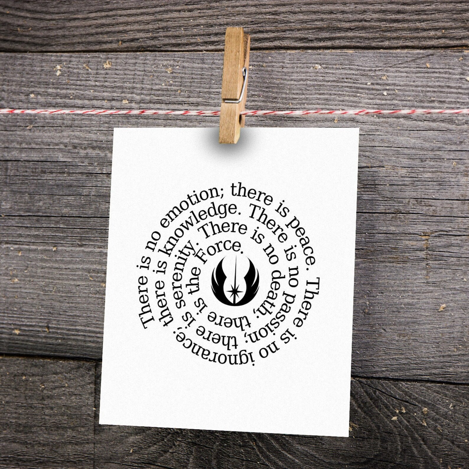 Star Wars JEDI Code Spiral Word Art Inspirational Saying Digital ...