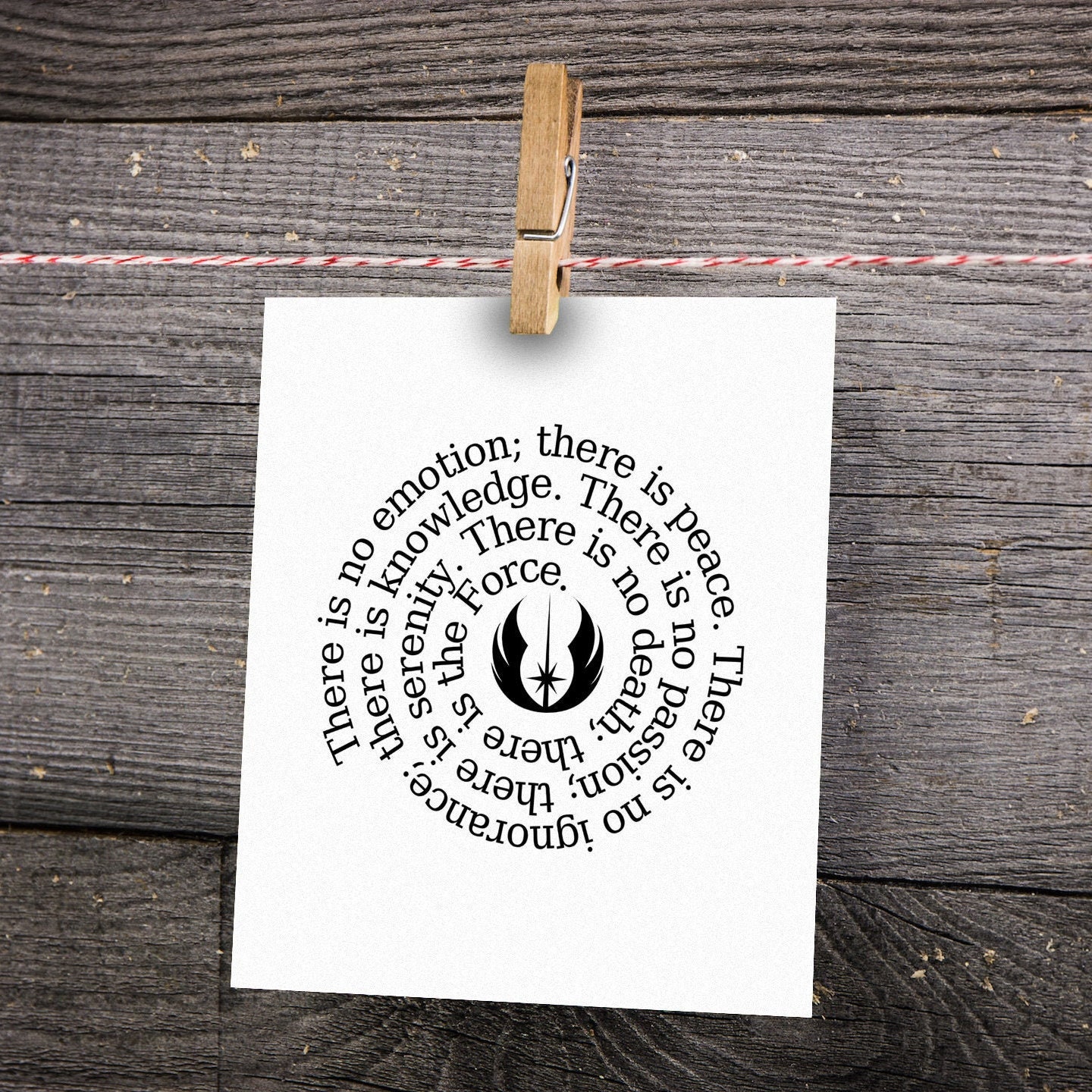 Star Wars JEDI Code Spiral Word Art Inspirational Saying | Digital ...