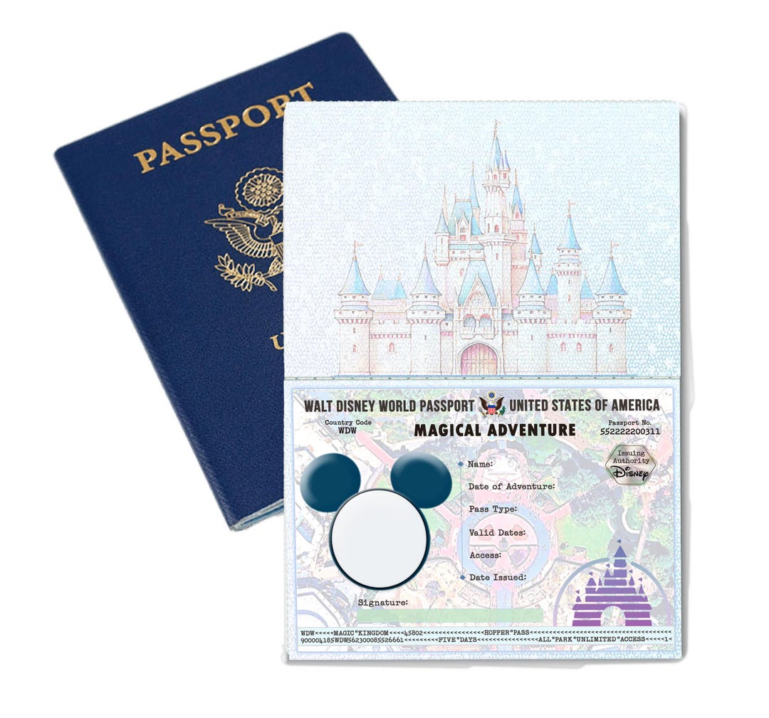 DIY Magic Kingdom Disney Passport Kit With WDW Stickers | Digital ...
