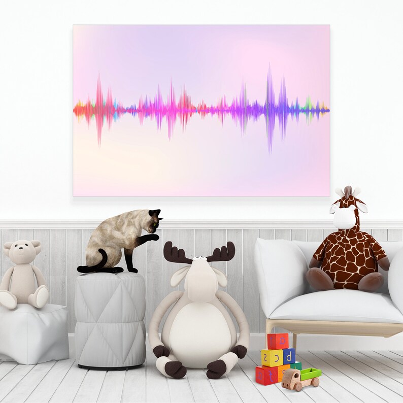Beautiful Pastel Sound Wave Abstract Art | Downloadable Printable Wall ...