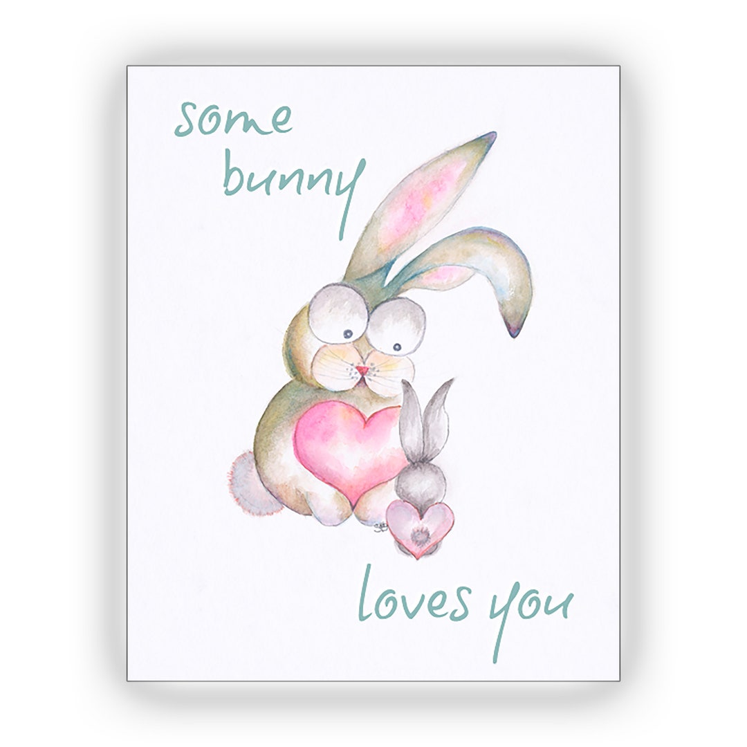 Printable Baby Bunny Love Art | Downloadable Artist Prints - Etsy