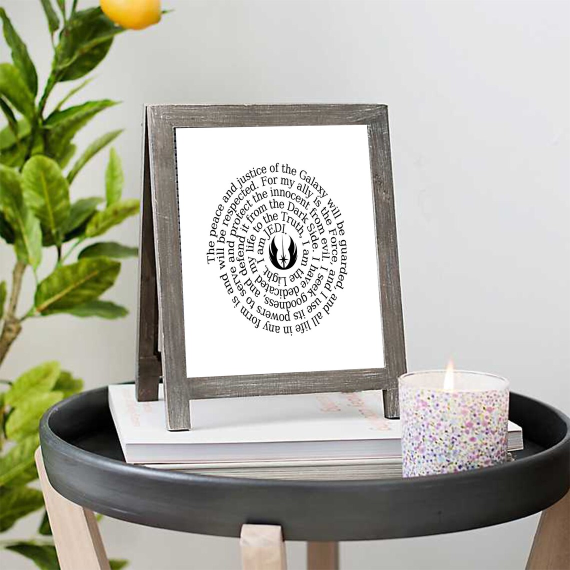 Star Wars JEDI Creed Spiral Word Art Inspirational Saying | Etsy