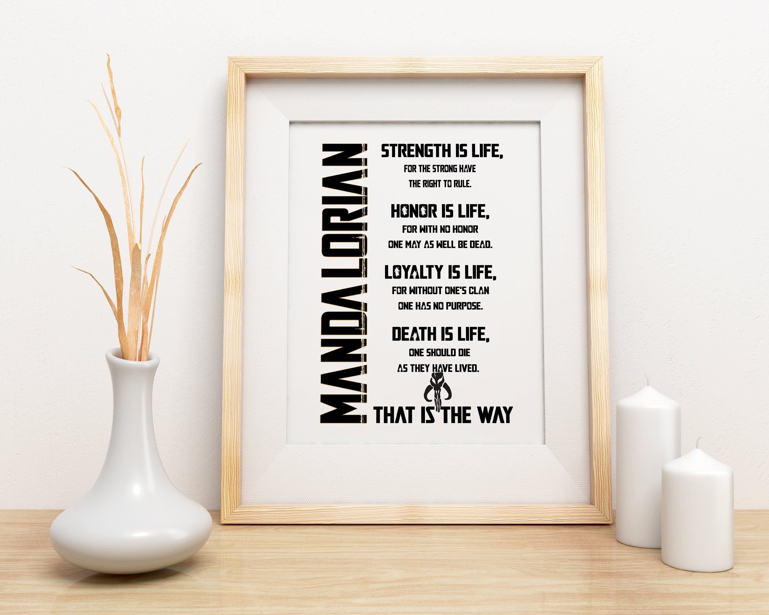 Star Wars Mandalorian Poster Code of Honor Decorative Wall Art ...