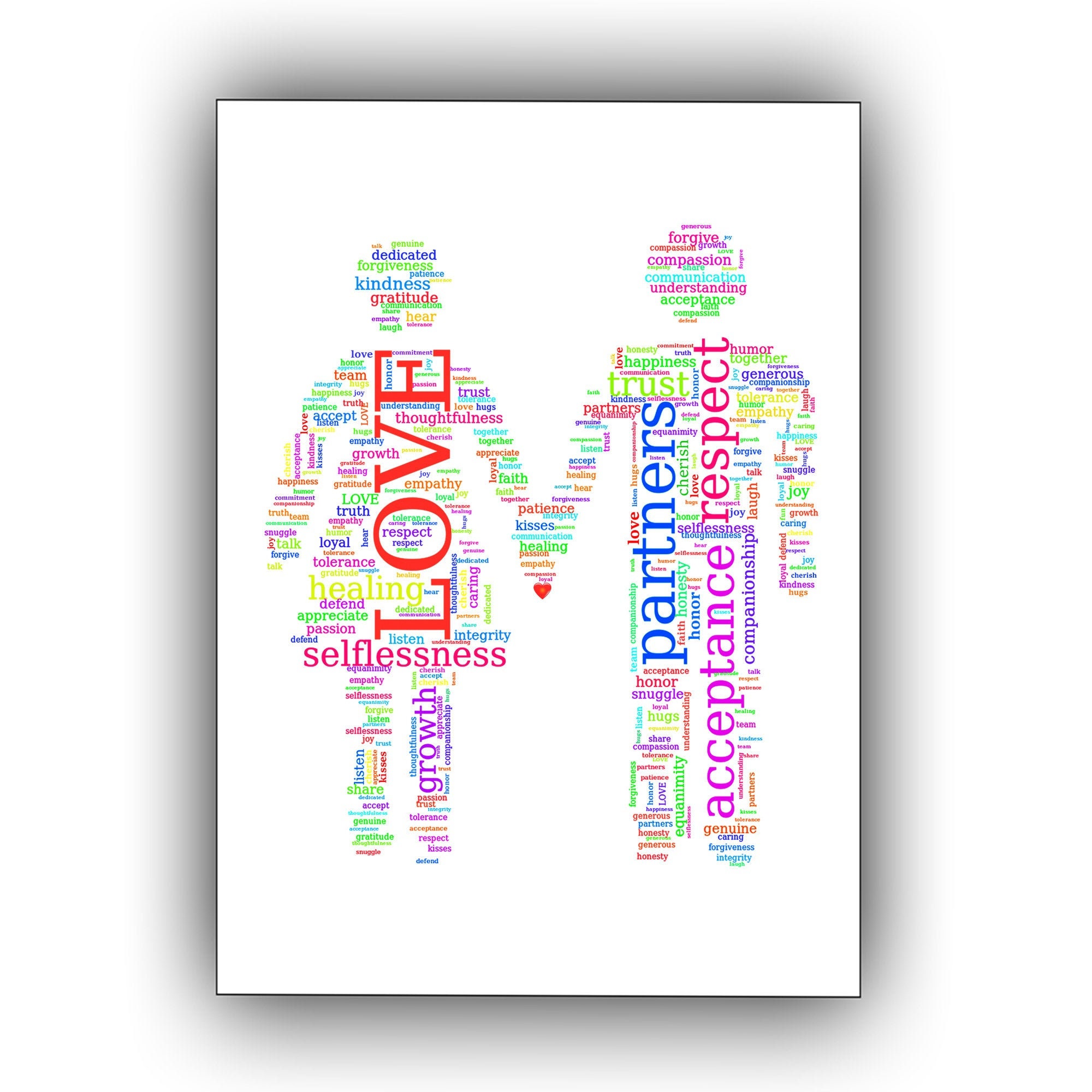 Love Couple Word Cloud Art Downloadable Digital Art for - Etsy