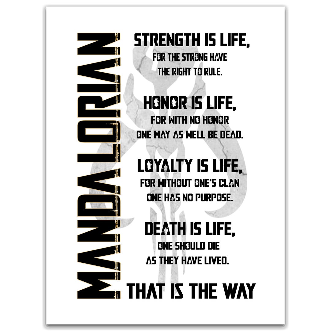 Star Wars Mandalorian Poster Code of Honor With Mandalorian Logo ...