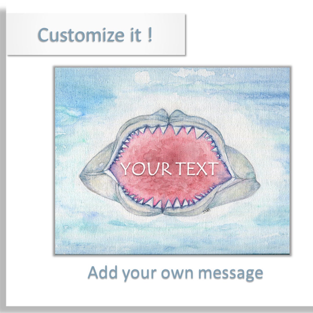 Attack Shark Jaws Art Printables | Customizable With Your Own Message ...