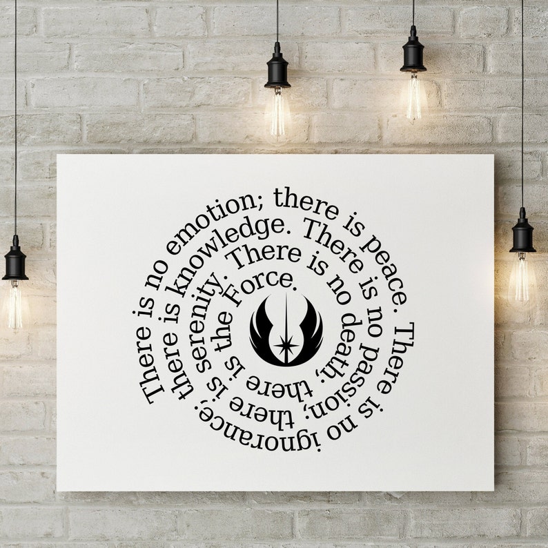 Star Wars JEDI Code Spiral Word Art Inspirational Saying | Digital ...