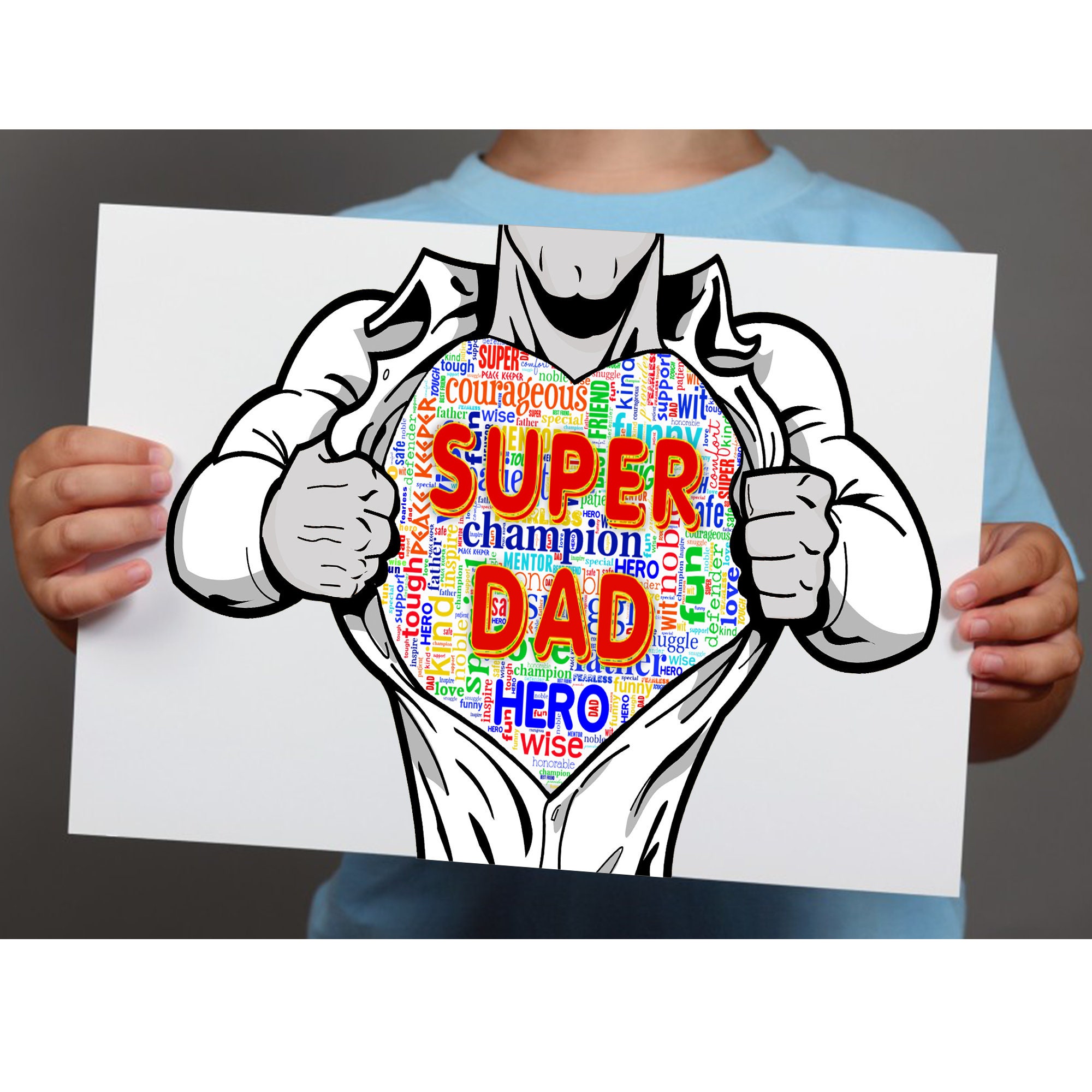 Happy Father's Day - Super Dad- Word Cloud Art | Downloadable Digital ...