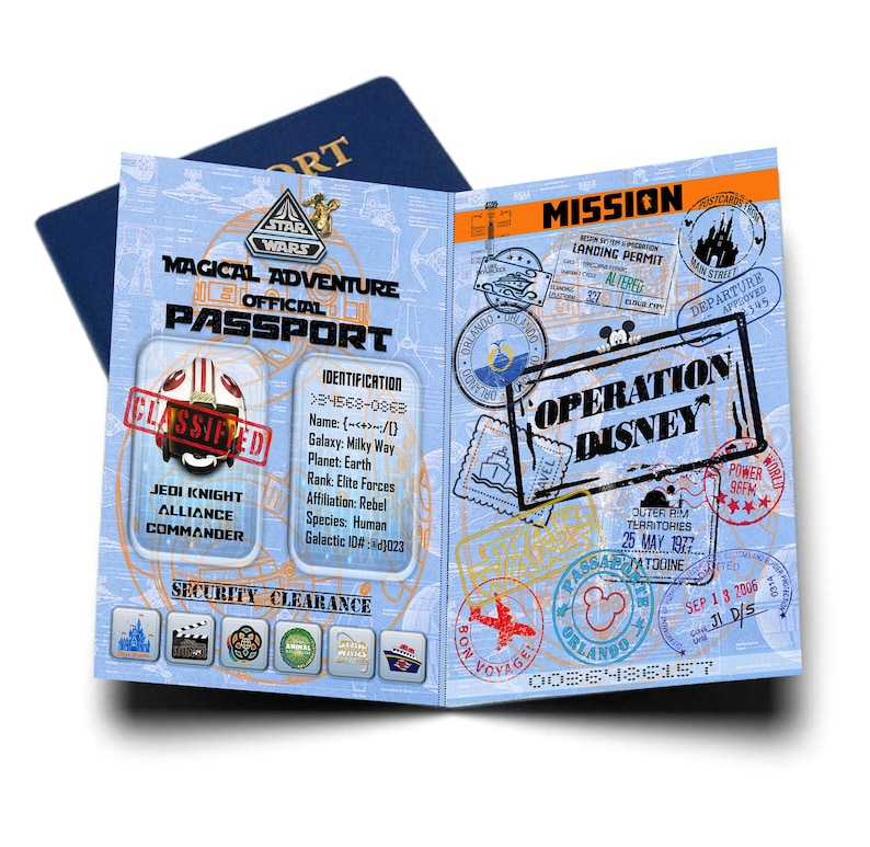DIY Disney Passport Kit Featuring Star Wars Jedi Pilot Along With ...