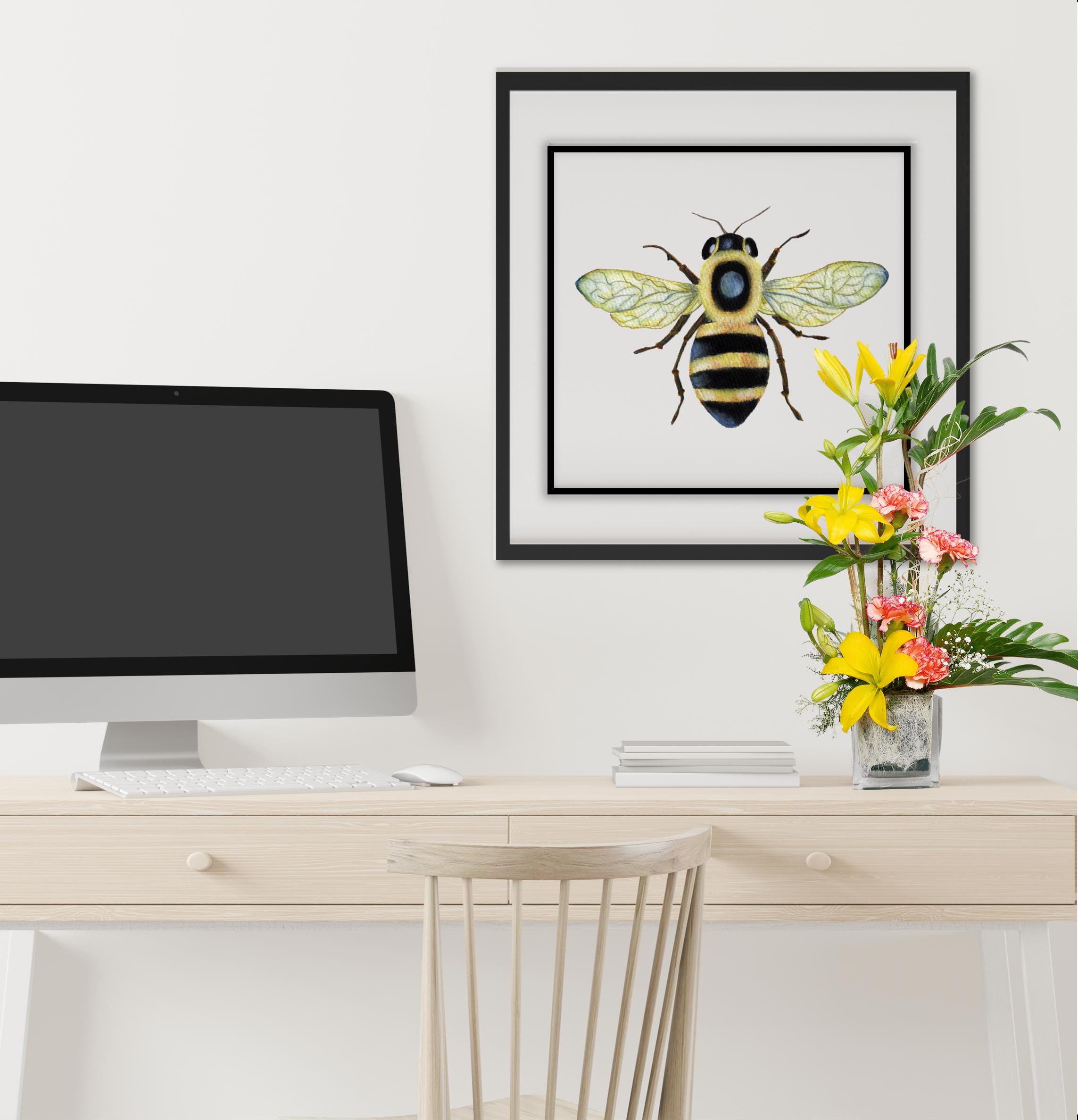 Bumble Bee Watercolor Art | Downloadable Digital Artist Wall Prints - Etsy