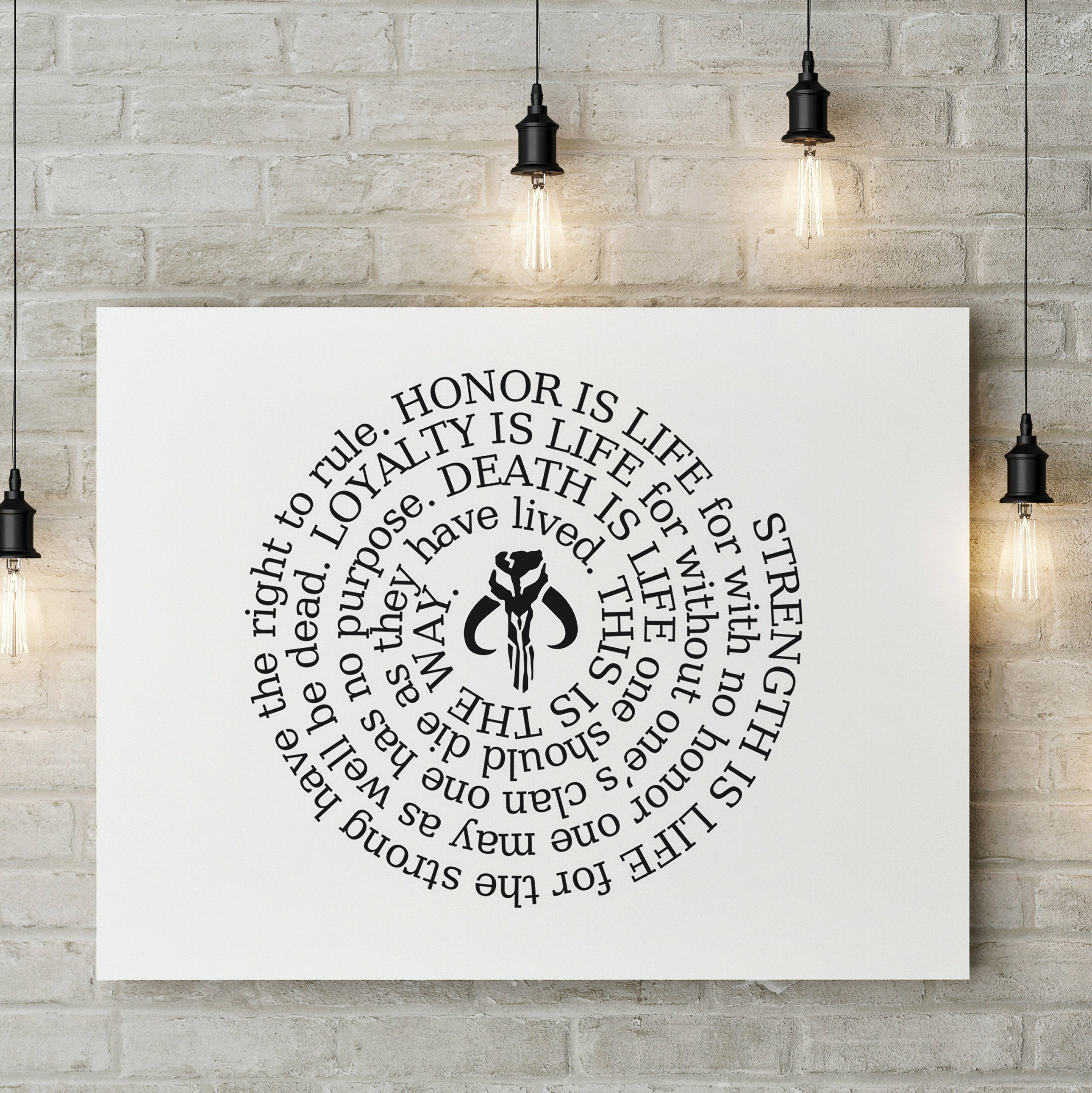 Star Wars Mandalorian Code of Honor Decorative Wall Art Inspirational ...