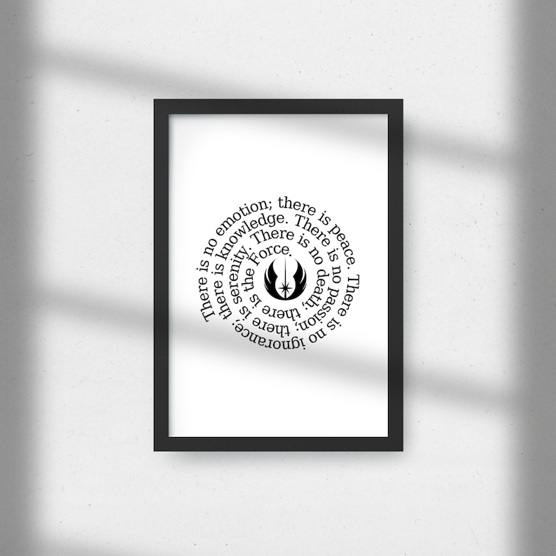 Star Wars JEDI Code Spiral Word Art Inspirational Saying | Digital ...