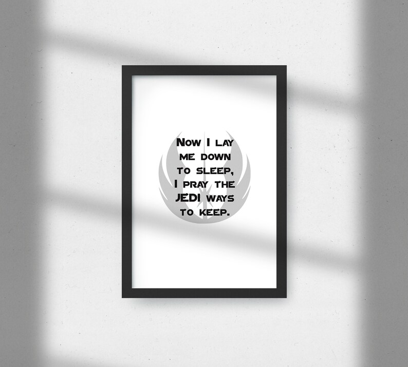 Star Wars JEDI Prayer Wall Decor Inspirational Saying - Etsy