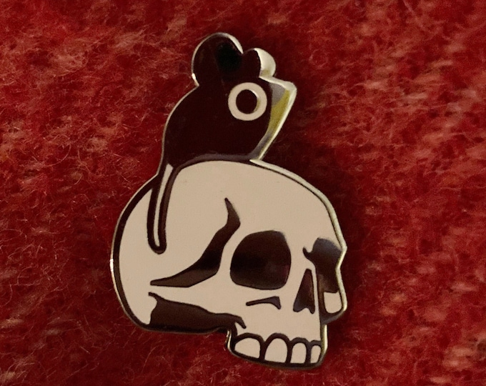 Skull Mouse Black Nickel Enamel Pin - Etsy