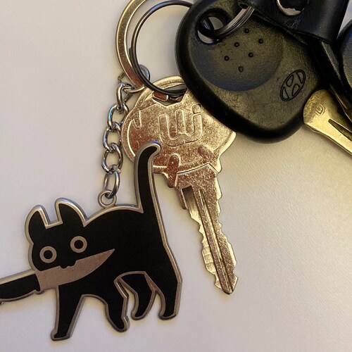 Knifecat Metal Keychain - Etsy
