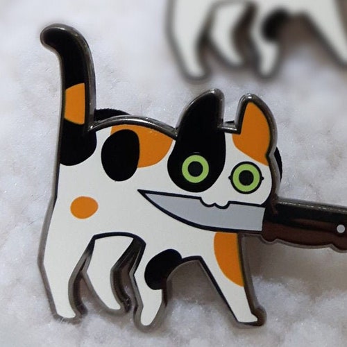 Siamese Knifecat Enamel Pin - Etsy