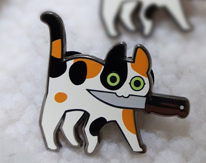 Calico Knifecat Enamel Pin - Etsy