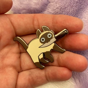 Siamese Knifecat Enamel Pin - Etsy