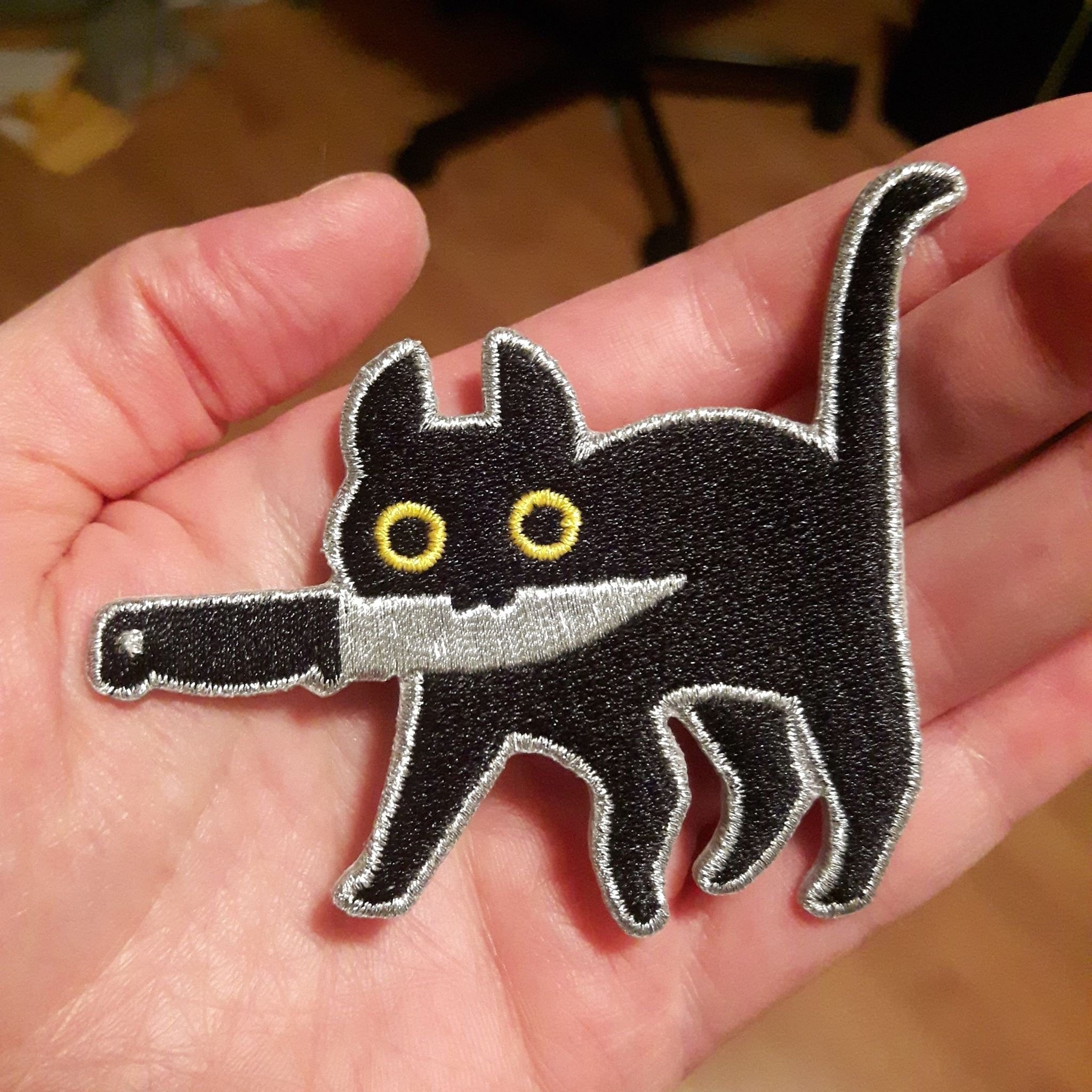 Knifecat Embroidered Patch - Etsy