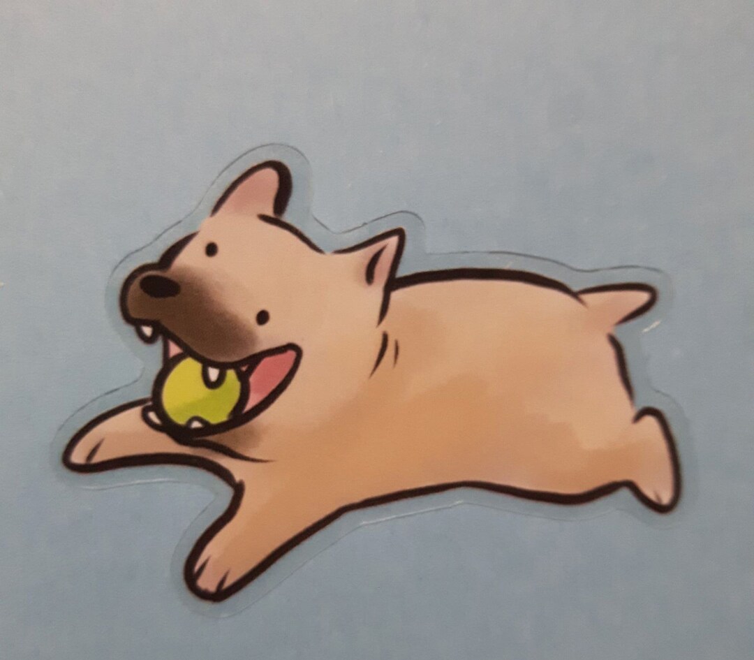 Frenchie With Ball Transparent Sticker - Etsy