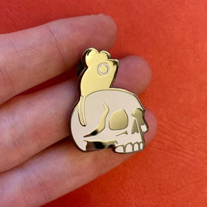 Skull Mouse Black Nickel Enamel Pin - Etsy