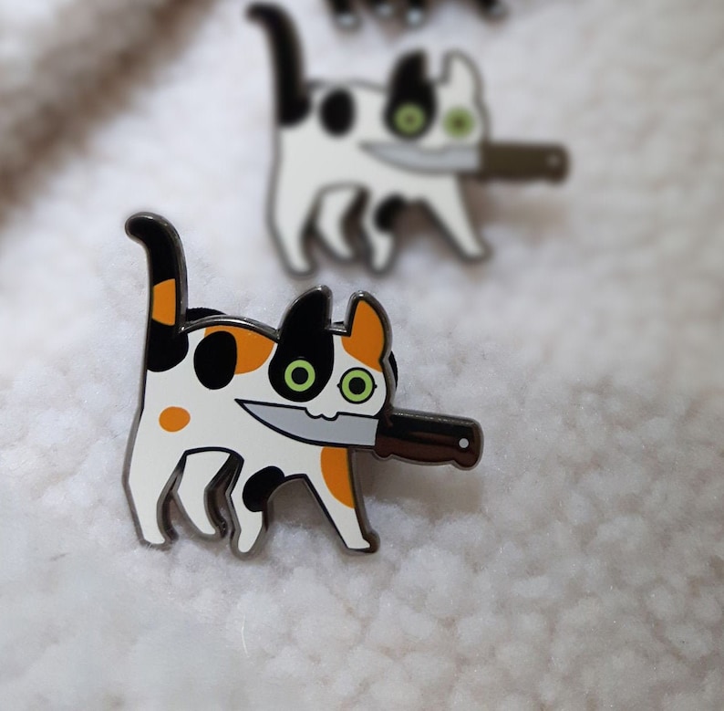Calico Knifecat Enamel Pin - Etsy