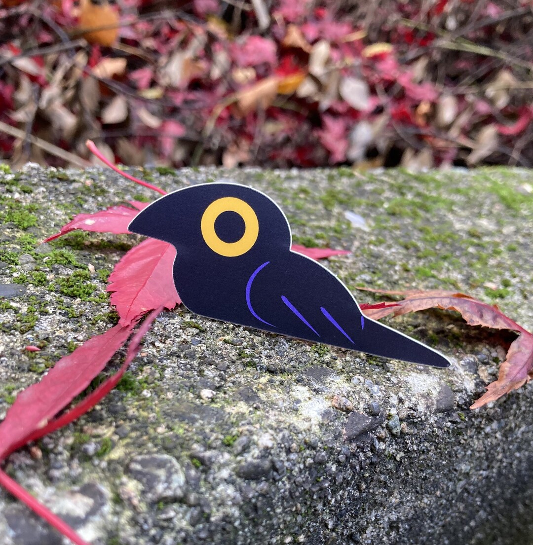 Sitting Crow Matte Vinyl Sticker - Etsy
