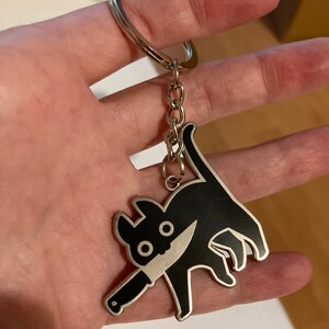 Knifecat Metal Keychain - Etsy