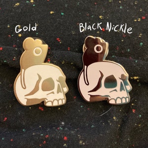 Skull Mouse Black Nickel Enamel Pin - Etsy