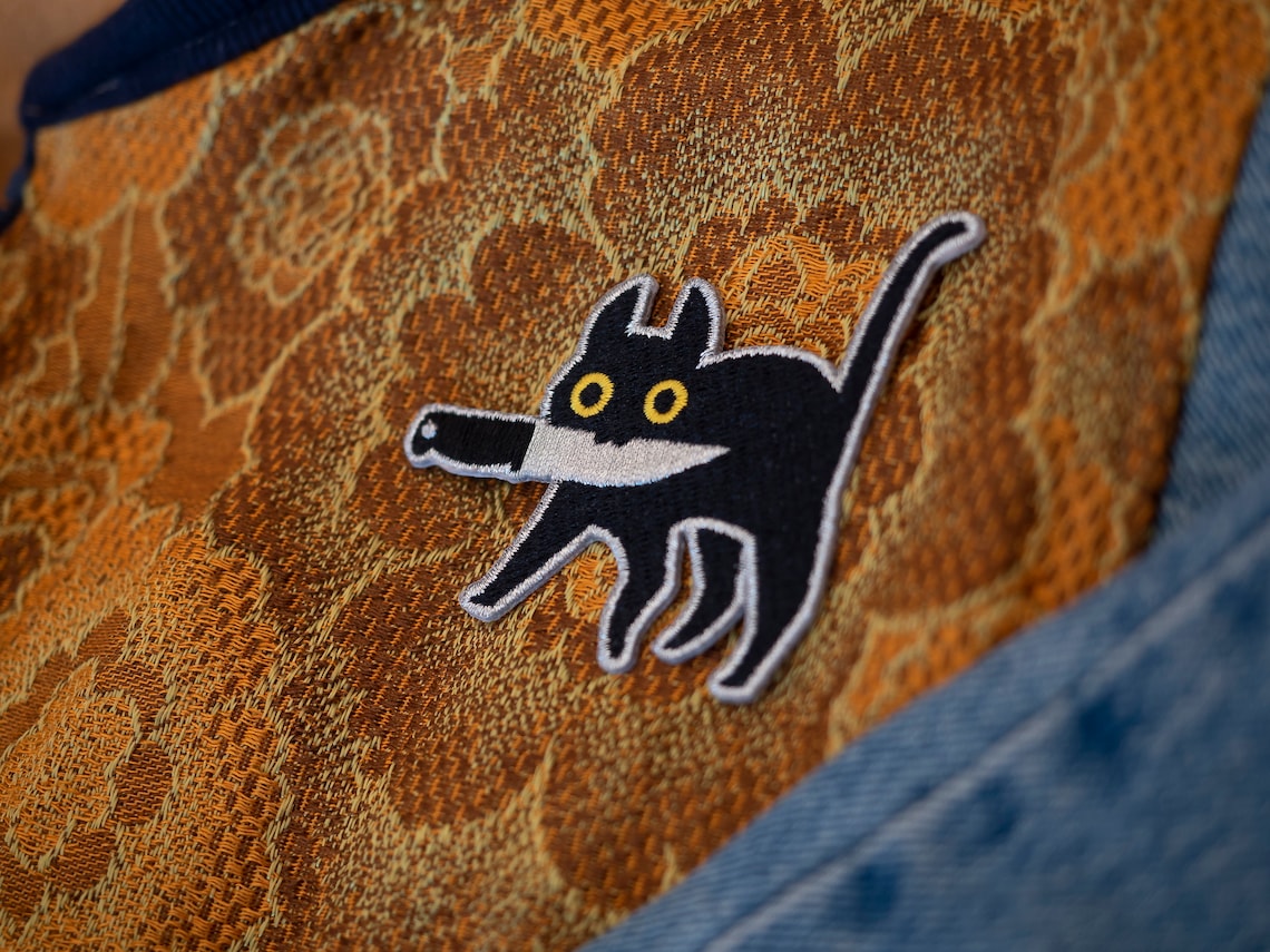 Knifecat Embroidered Patch - Etsy