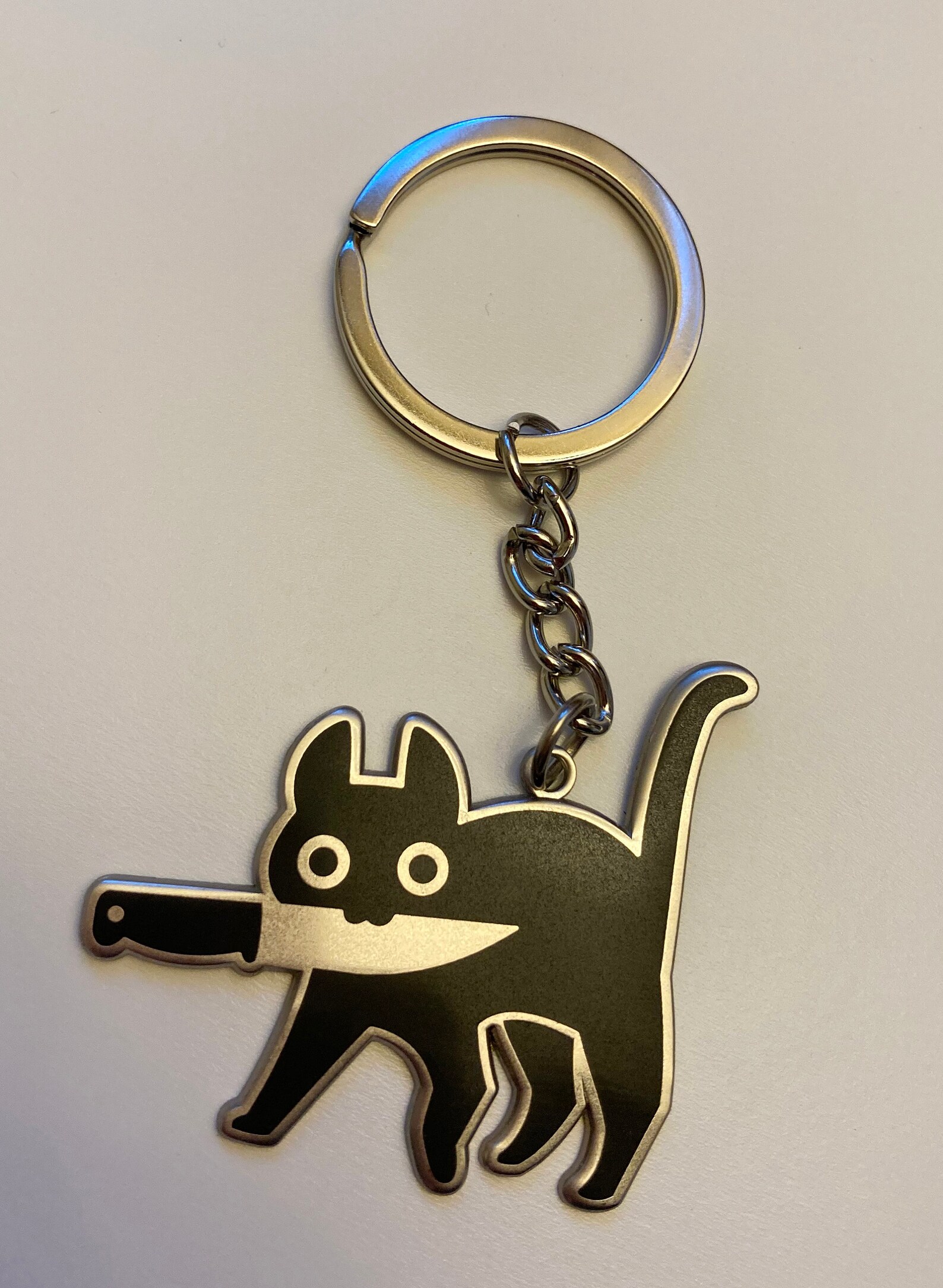Knifecat Metal Keychain - Etsy