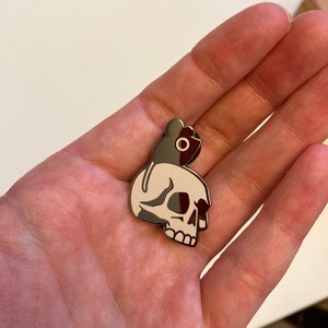 Skull Mouse Black Nickel Enamel Pin - Etsy