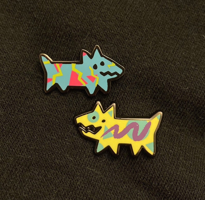 Tiny Radical Dog Pins | Etsy