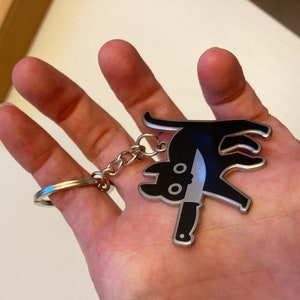 Knifecat Metal Keychain - Etsy