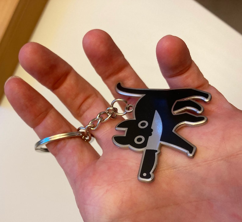 Knifecat Metal Keychain - Etsy