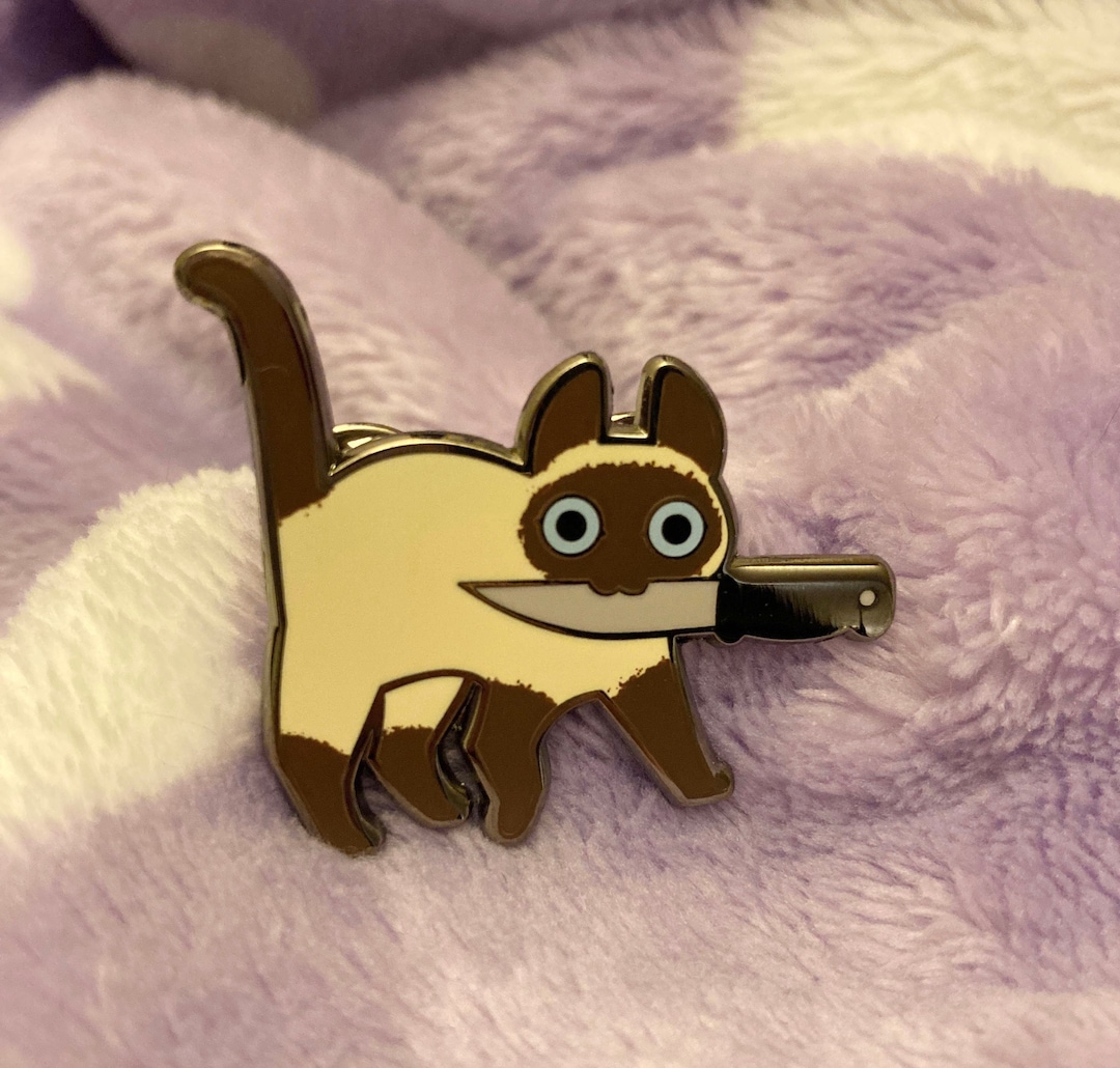 Siamese Knifecat Enamel Pin - Etsy