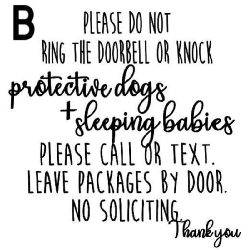 Dont Knock or Ring Doorbell/no Soliciting Sign | Etsy