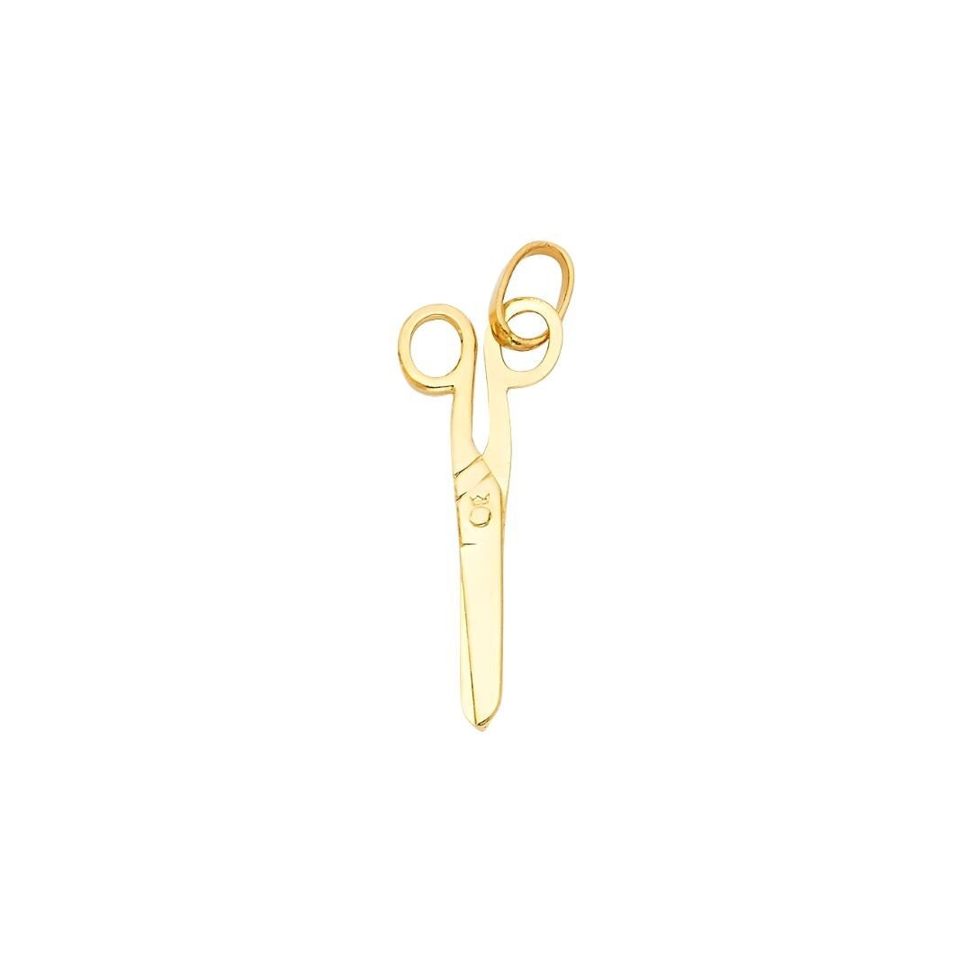 14K Yellow Gold Scissors Charm Pendant, Gifts for Hair Stylists and ...