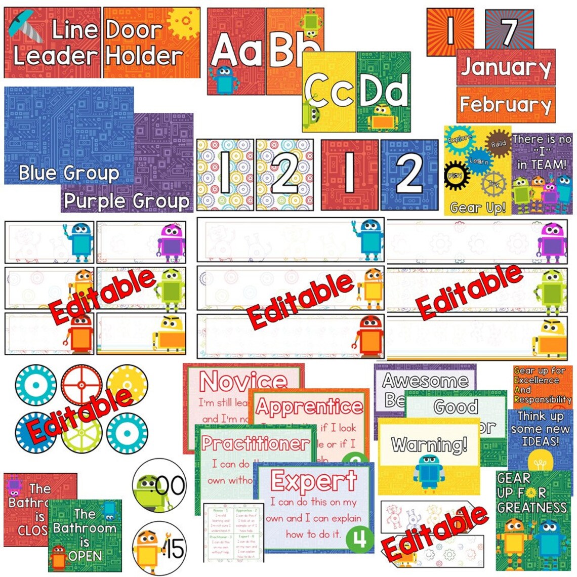 Robot Room Decor SUPER Pack - Etsy