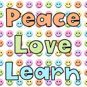 Digital Peace Love Teach Teacher Planner 2025-2026 (editable) - Etsy