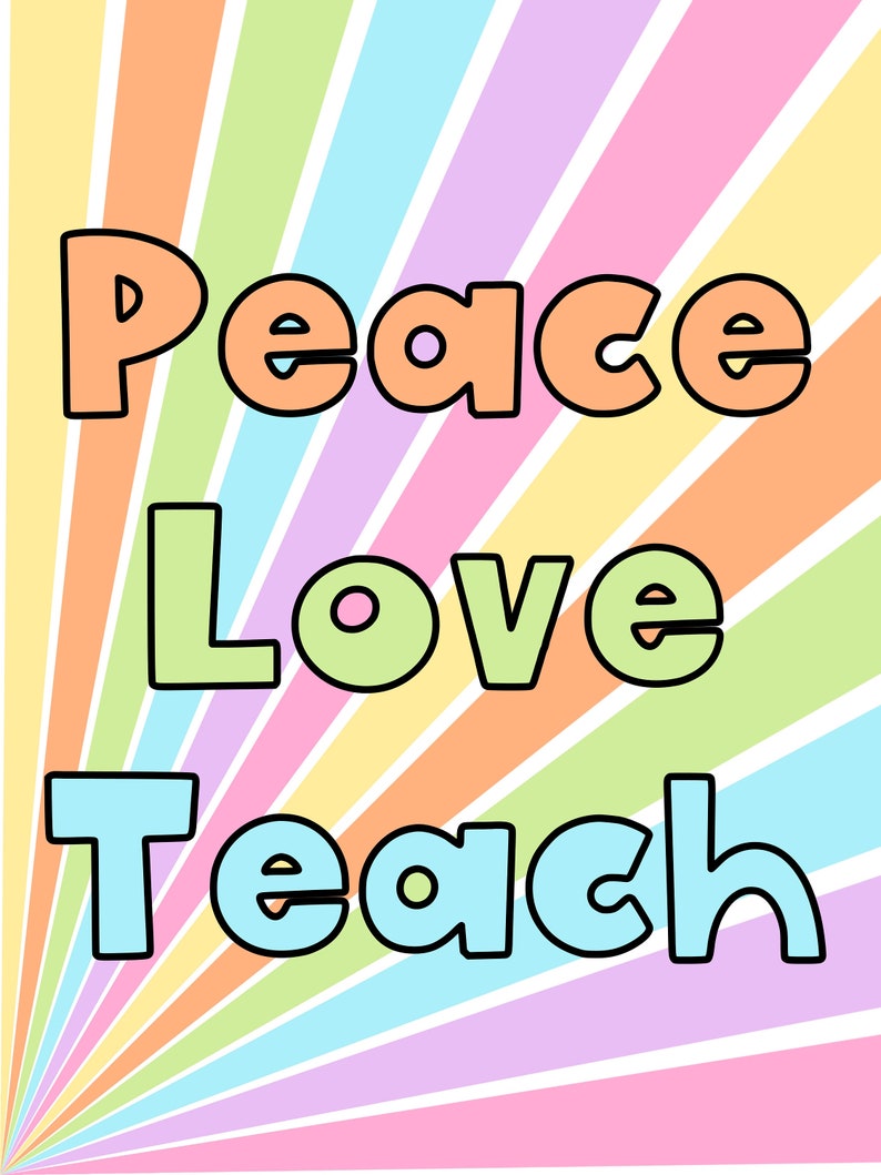 Digital Peace Love Teach Teacher Planner 2025-2026 (editable) - Etsy
