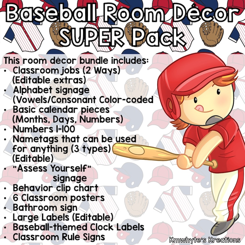 Baseball Decor SUPER Pack - Etsy