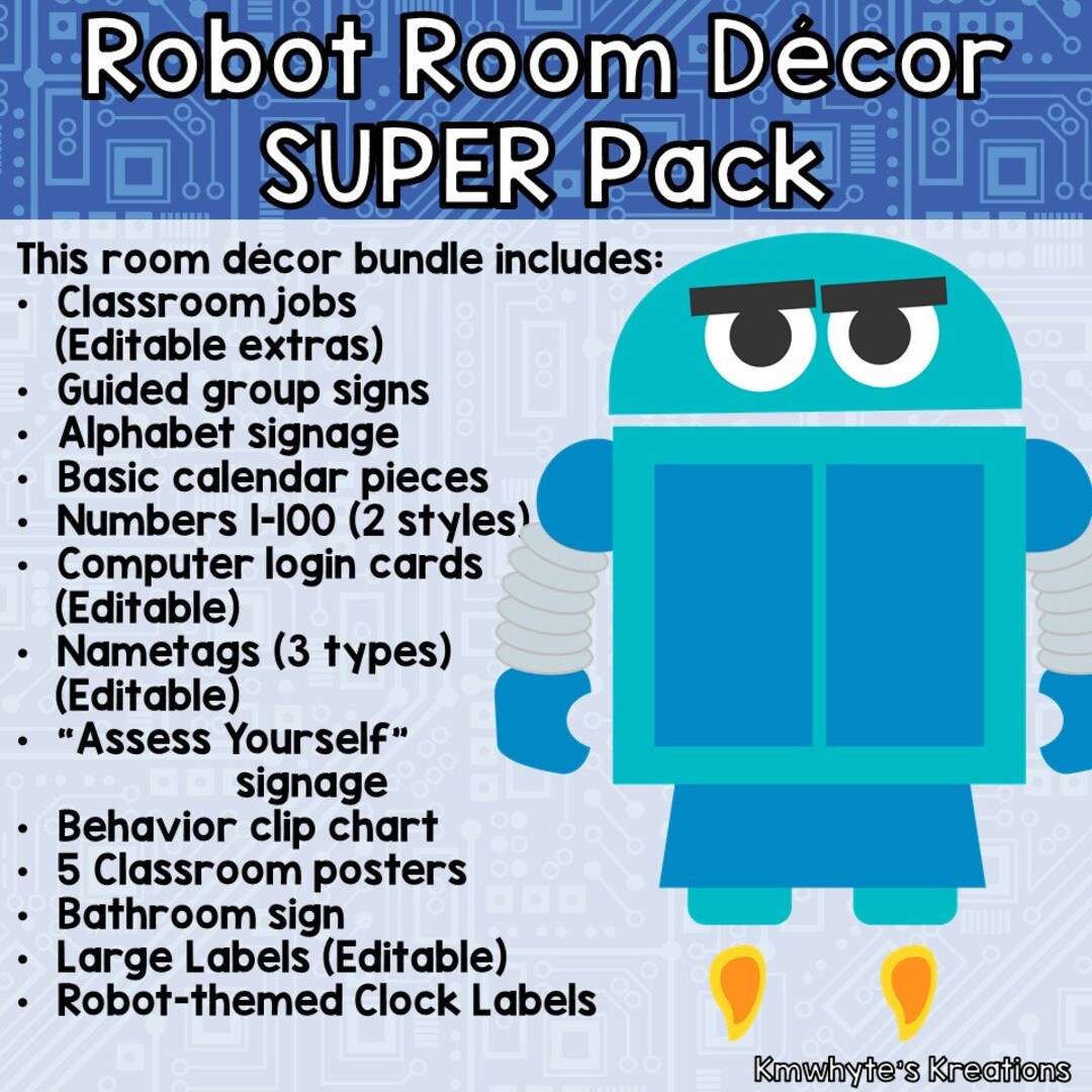 Robot Room Decor SUPER Pack - Etsy