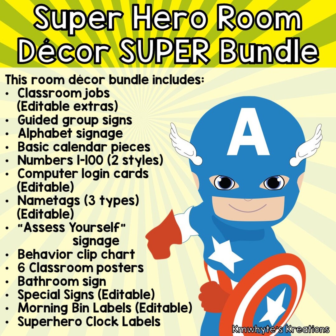 Super Hero Room Decor SUPER Bundle - Etsy