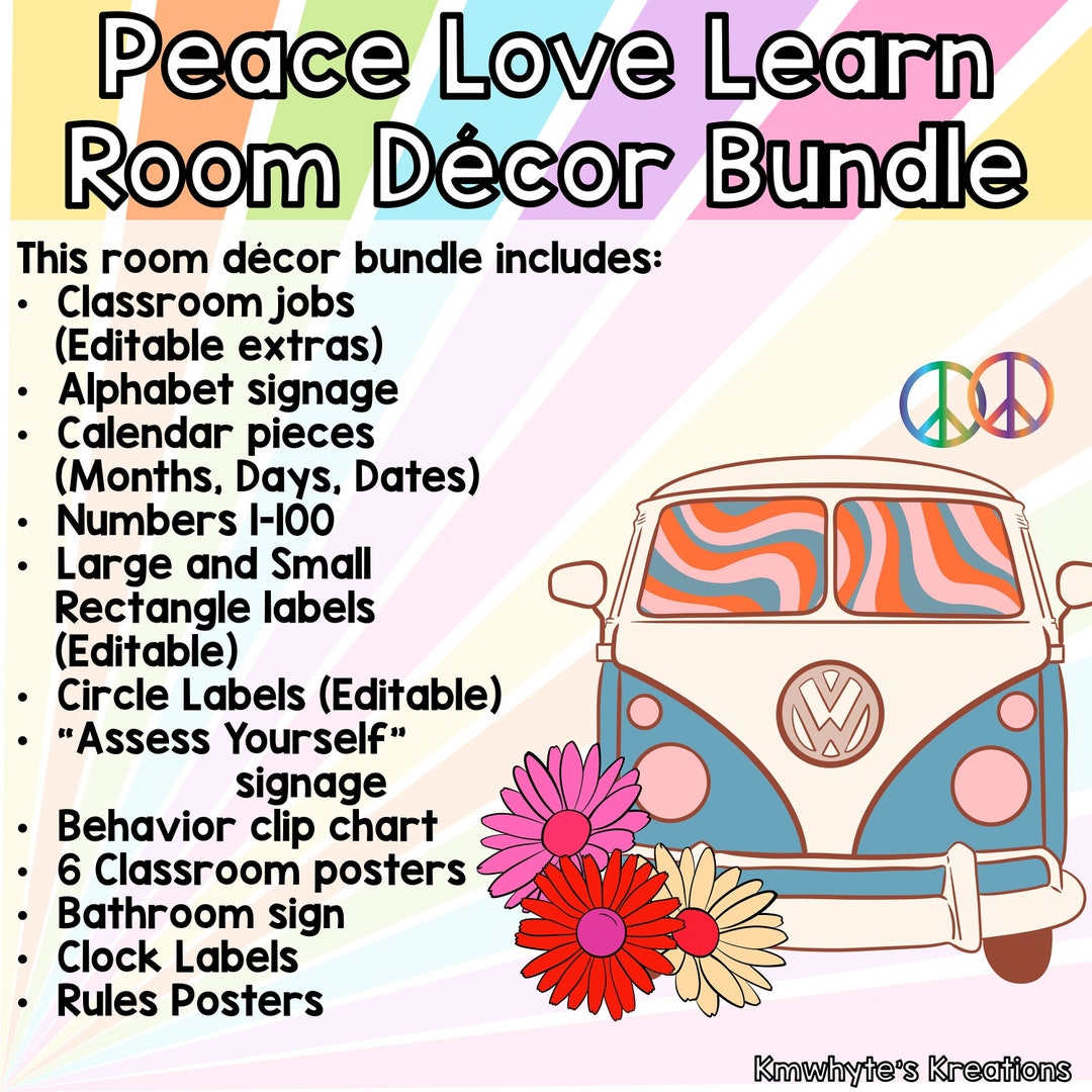 Peace Love Learn Room Décor Bundle - Etsy