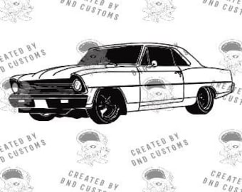 Car svg eps jpg 1967 Chevrolet Nova svg Illustration Car Vector ...