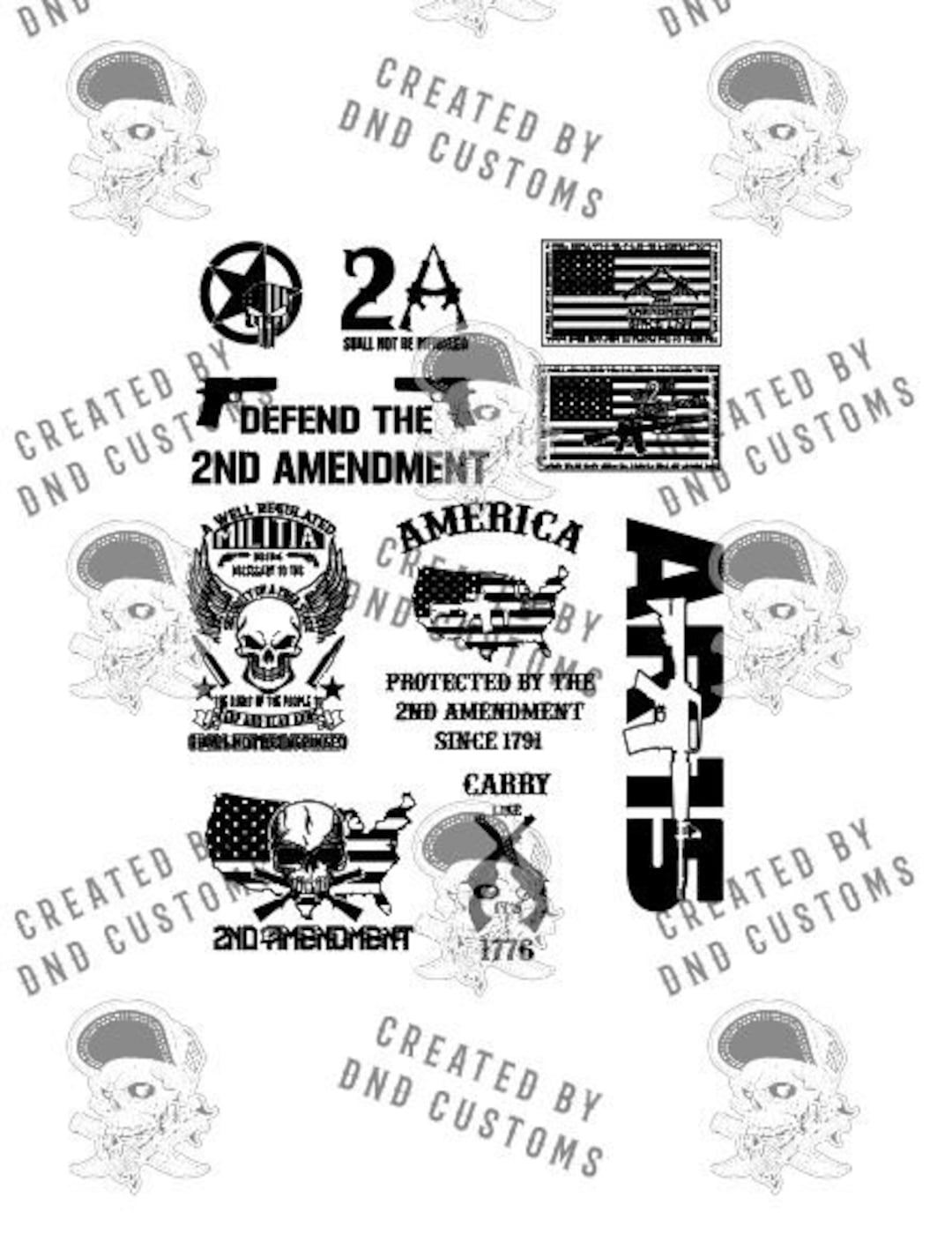 2nd Amendment SVG Digital Design Bundle. 50% Savings! 10 Different ...