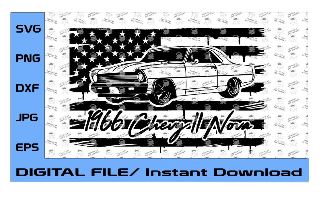 1966 Chevy Nova II Flag Svg American Flag Svg Nova SS Nova - Etsy