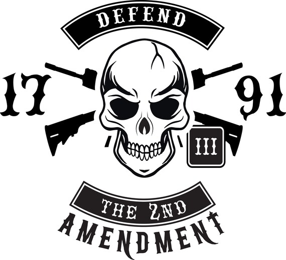 Motorcycle Rocker Defend the 2nd Amendment digital design. | Etsy