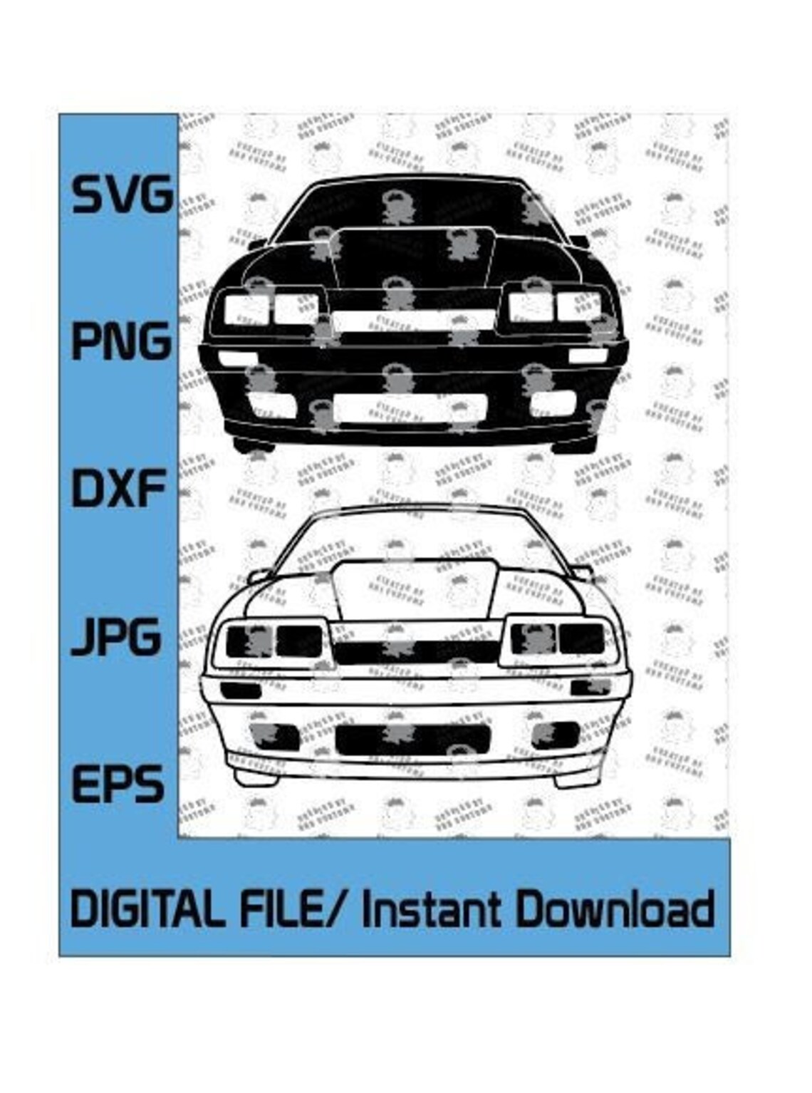 1986 Mustang Foxbody 5.0 Four Eye, 4 Eye Fox SVG, Four Eye Mustang SVG ...
